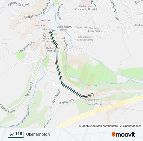 118 Route: Schedules, Stops & Maps - Okehampton (Updated)