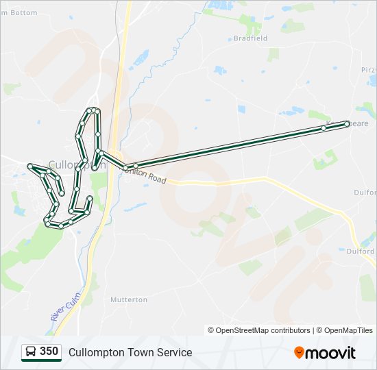 350 Route: Schedules, Stops & Maps - Cullompton (Updated)