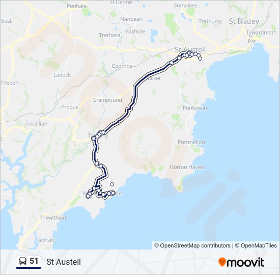 51 Route: Schedules, Stops & Maps - St Austell (Updated)