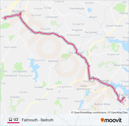 u2 Route: Schedules, Stops & Maps - Falmouth (Updated)