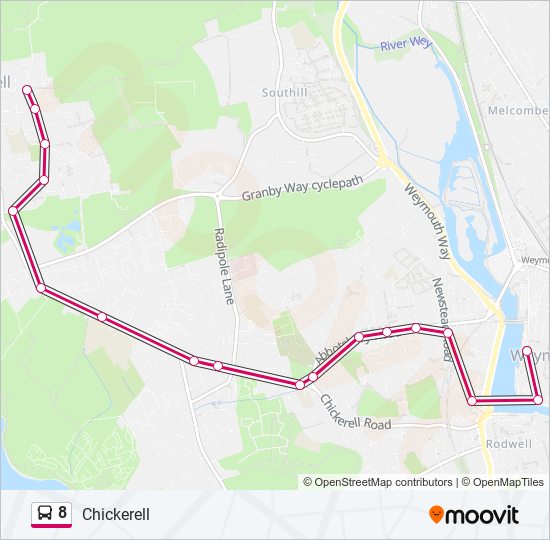 8 Route: Schedules, Stops & Maps - Chickerell (Updated)