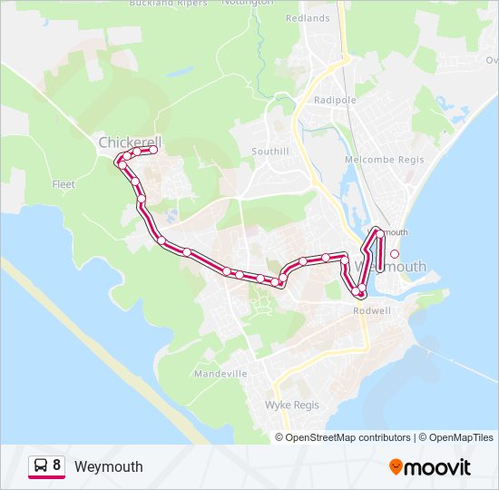 8 Route: Schedules, Stops & Maps - Weymouth (Updated)