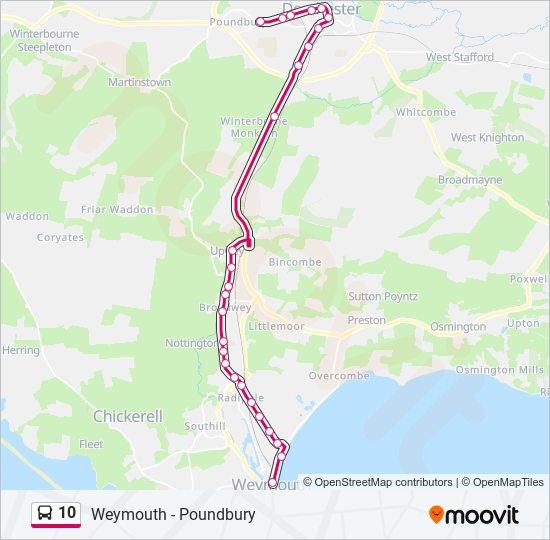10 Route: Schedules, Stops & Maps - Weymouth (Updated)