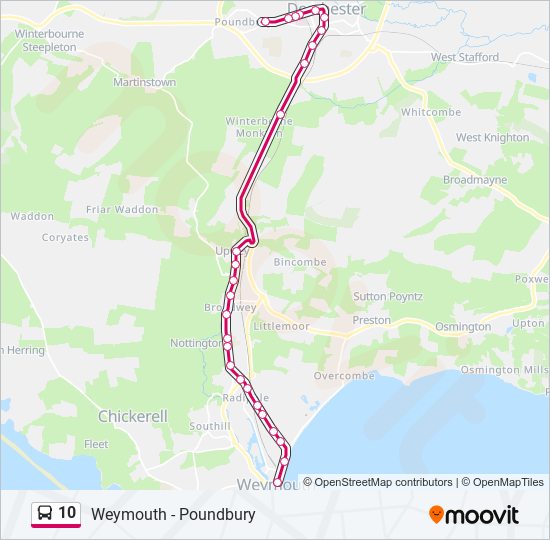 10 Route: Schedules, Stops & Maps - Poundbury (Updated)