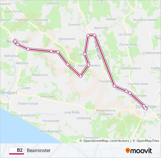 b2 Route: Schedules, Stops & Maps - Beaminster (Updated)