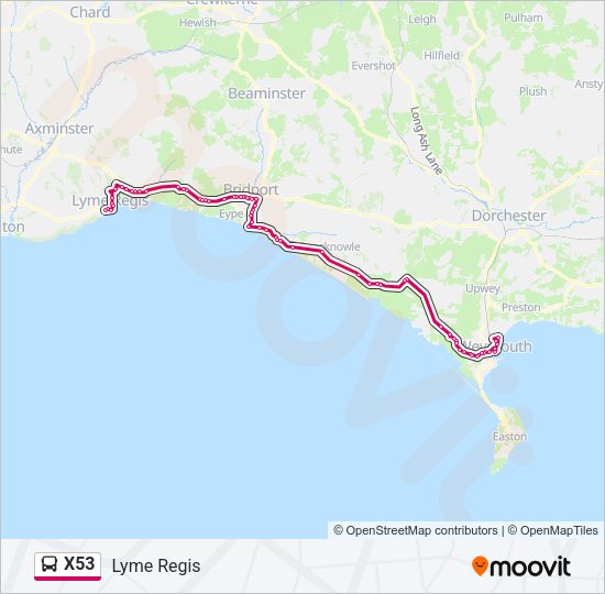 x53 Route: Schedules, Stops & Maps - Lyme Regis (Updated)