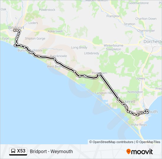 x53 Route: Schedules, Stops & Maps - Bridport (Updated)