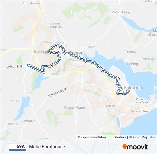 69a Route: Schedules, Stops & Maps - Mabe Burnthouse (Updated)