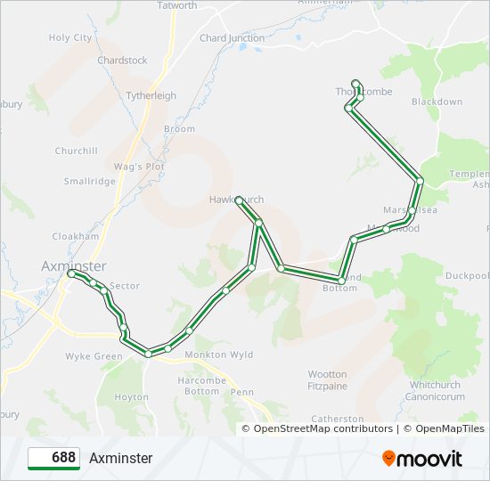 688 Route: Schedules, Stops & Maps - Axminster (Updated)
