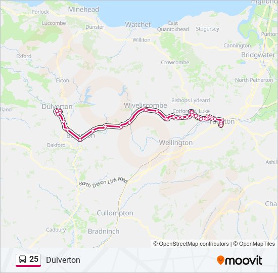 25 Route: Schedules, Stops & Maps - Dulverton (Updated)