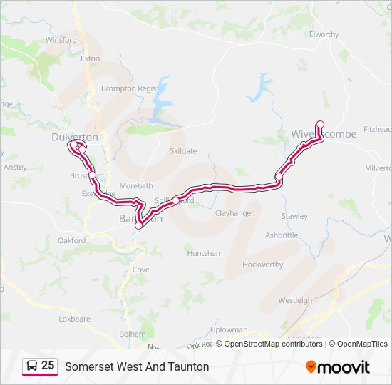25 Route: Schedules, Stops & Maps - Dulverton, Barns Cl (Updated)