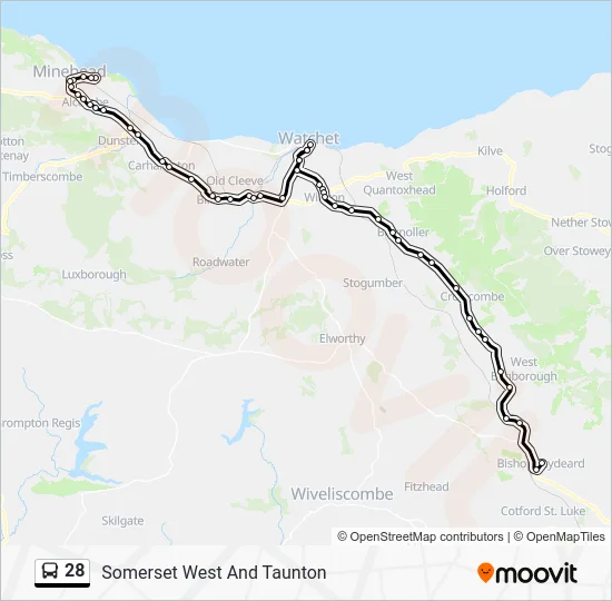 28 Route: Schedules, Stops & Maps - Bishops Lydeard, Hi (Updated)