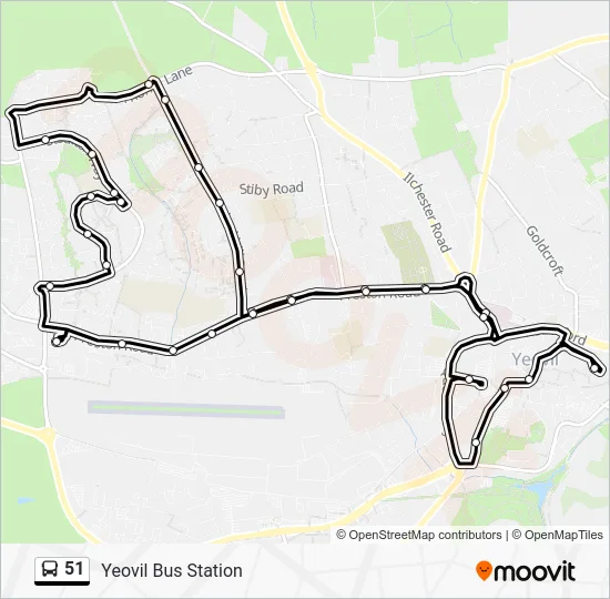51 Route: Schedules, Stops & Maps - Yeovil Bus Station (Updated)