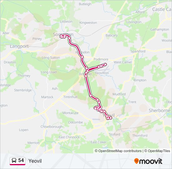 54 Route: Schedules, Stops & Maps - Yeovil (Updated)