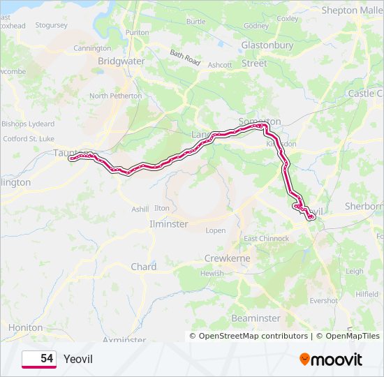 54 Route: Schedules, Stops & Maps - Yeovil (Updated)