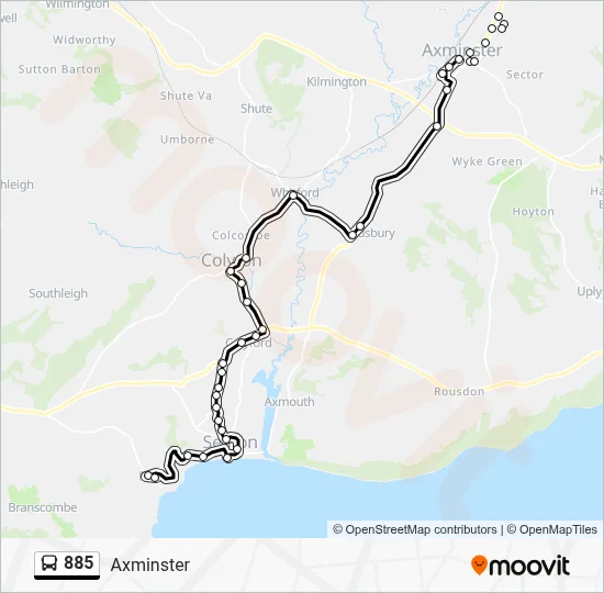 885 Route: Schedules, Stops & Maps - Axminster (Updated)