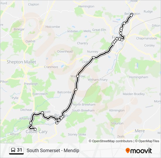 31 Route: Schedules, Stops & Maps - Beckington (Updated)