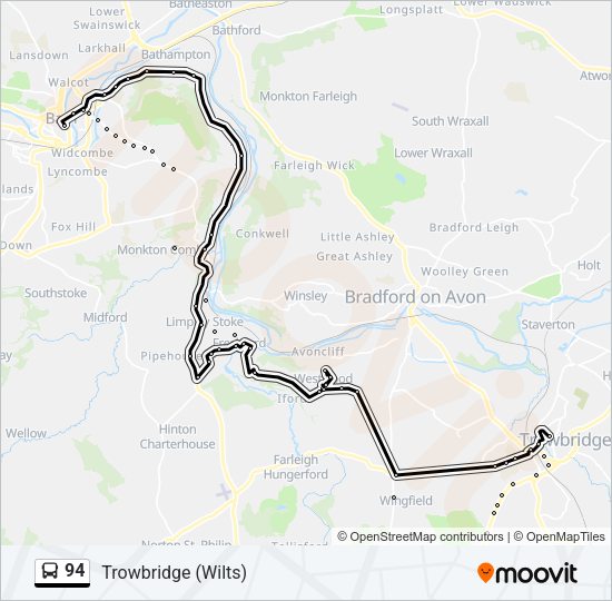 94 Route: Schedules, Stops & Maps - Trowbridge (Wilts) (Updated)