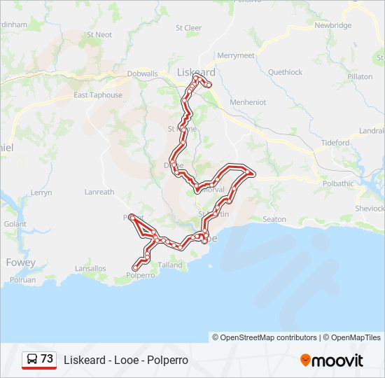 73 Route: Schedules, Stops & Maps - Liskeard (Updated)