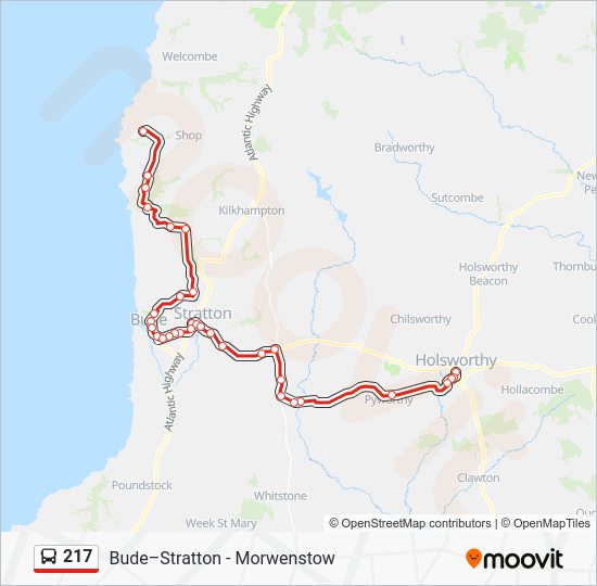 217 Route: Schedules, Stops & Maps - Morwenstow (Updated)