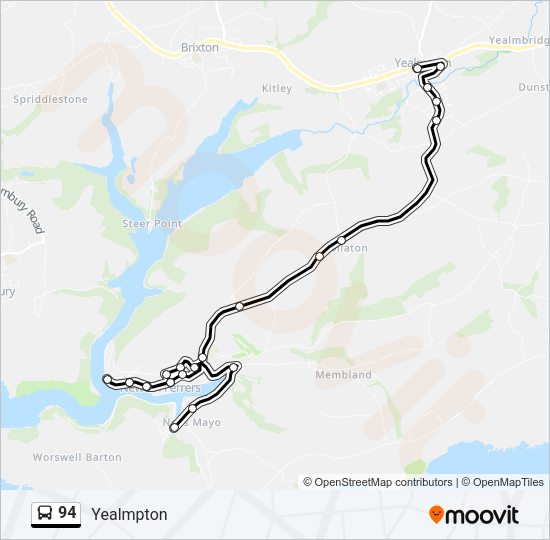 94 Route: Schedules, Stops & Maps - Yealmpton (Updated)