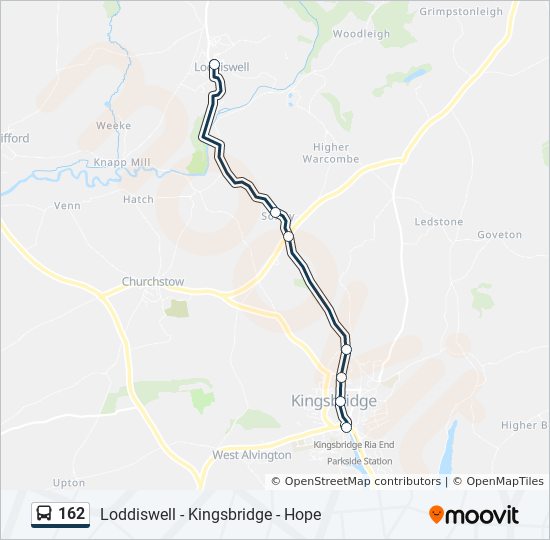 162 Route: Schedules, Stops & Maps - Loddiswell