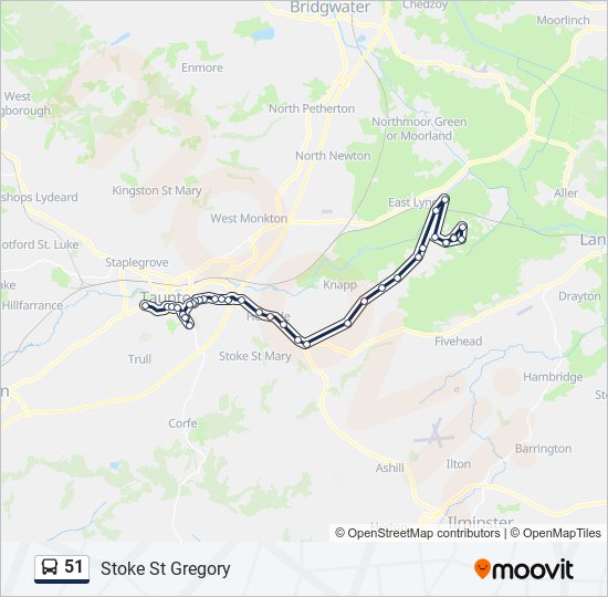 51 Route: Schedules, Stops & Maps - Stoke St Gregory (Updated)