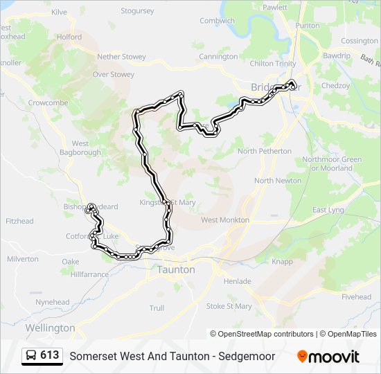 613 Route: Schedules, Stops & Maps - Bridgwater (Updated)