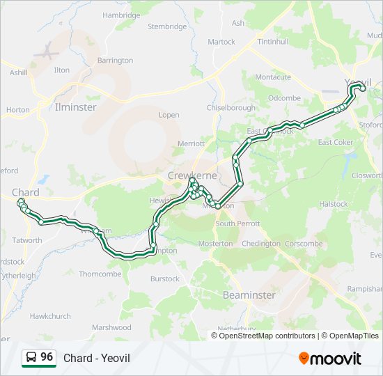 96 Route: Schedules, Stops & Maps - Chard (Updated)