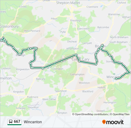 667 Route: Schedules, Stops & Maps - Wincanton (Updated)