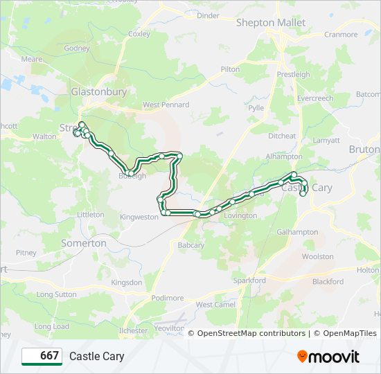 667 Route: Schedules, Stops & Maps - Castle Cary (Updated)