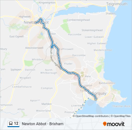 12 Route: Schedules, Stops & Maps - Newton Abbot (Updated)