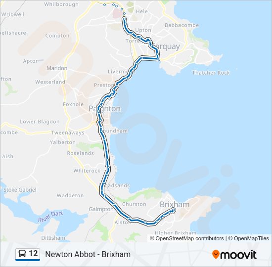 12 Route: Schedules, Stops & Maps - Brixham (Updated)