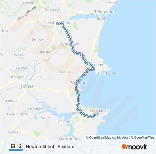 12 Route: Schedules, Stops & Maps - Brixham (Updated)
