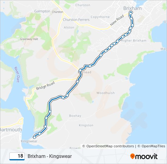 18 Route: Schedules, Stops & Maps - Brixham (Updated)