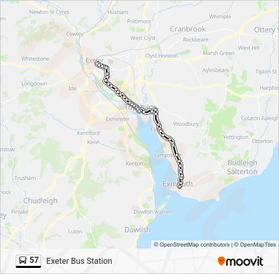 57 Route: Schedules, Stops & Maps - Exeter Bus Station (Updated)