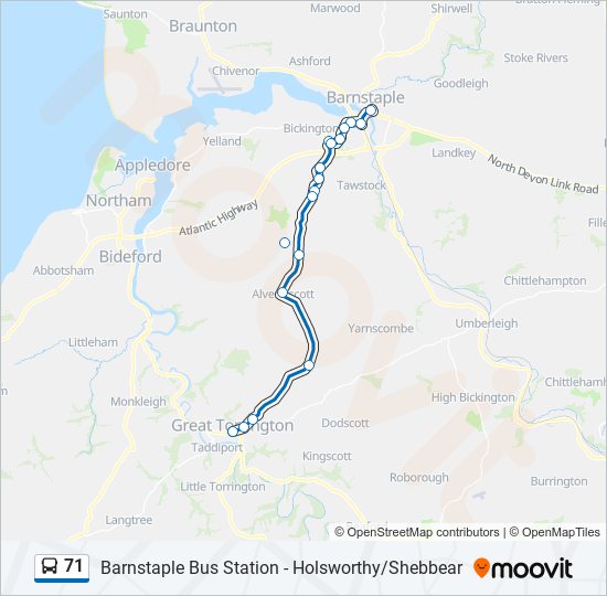 71 Route: Schedules, Stops & Maps - Great Torrington (Updated)