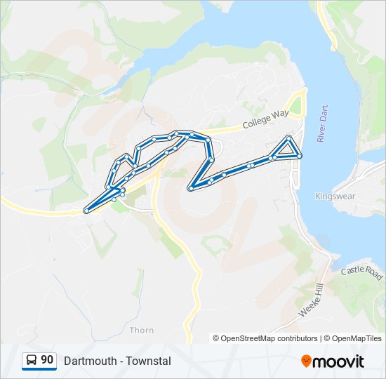 90 Route: Schedules, Stops & Maps - Dartmouth (Updated)