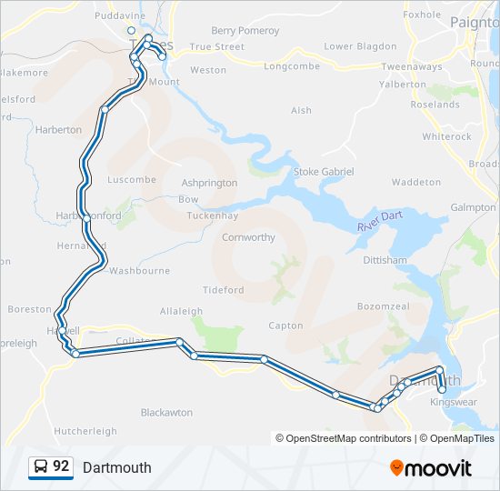92 Route: Schedules, Stops & Maps - Dartmouth (Updated)