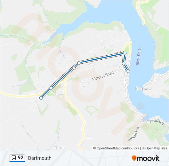 92 Route: Schedules, Stops & Maps - Dartmouth (Updated)