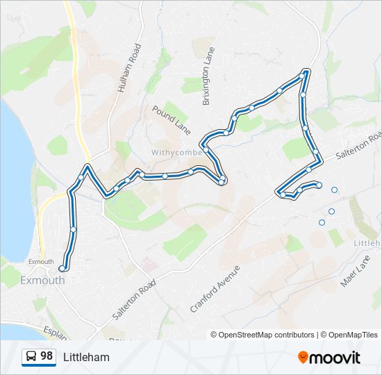 98 Route: Schedules, Stops & Maps - Littleham (Updated)