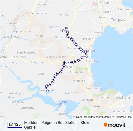125 Route: Schedules, Stops & Maps - Marldon (Updated)