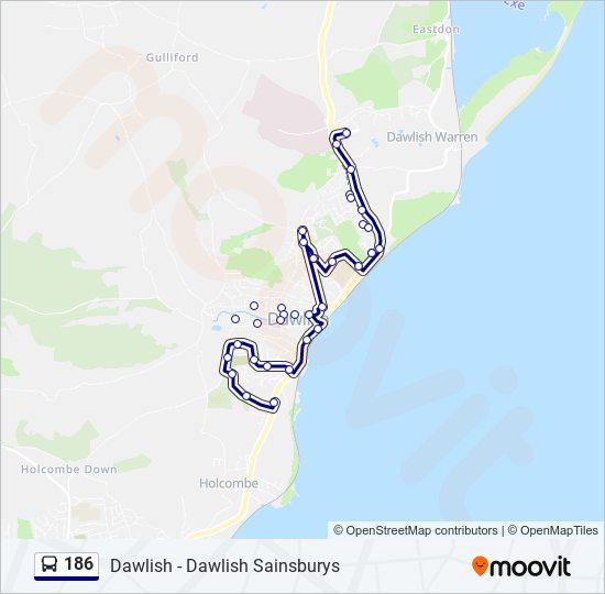 186 Route: Schedules, Stops & Maps - Dawlish (Updated)