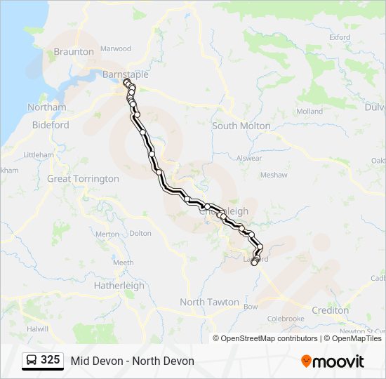325 Route: Schedules, Stops & Maps - Barnstaple (Updated)