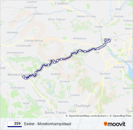 359 Route: Schedules, Stops & Maps - Moretonhampstead (Updated)