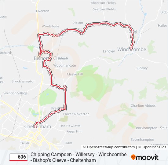 606 Route: Schedules, Stops & Maps - Winchcombe (Updated)