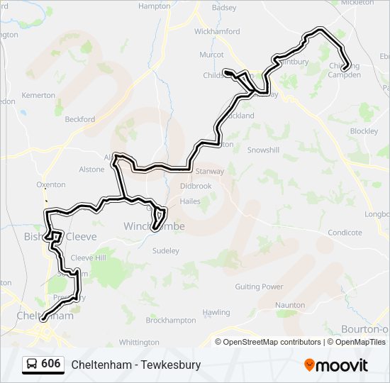 606 Route: Schedules, Stops & Maps - Cheltenham, Pittville Street (Updated)