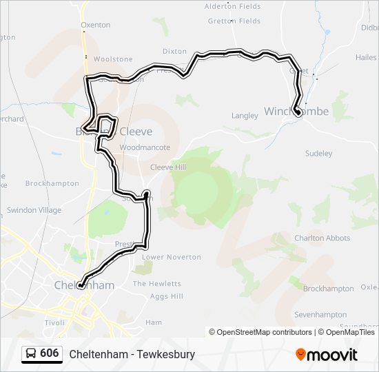 606 Route: Schedules, Stops & Maps - Cheltenham, Pittville Street (Updated)
