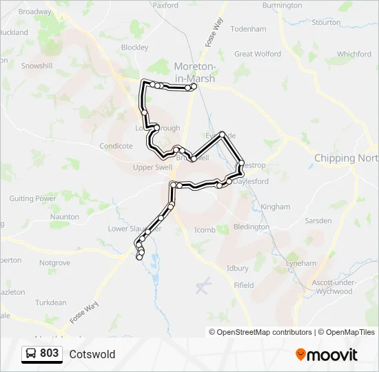 803 Route: Schedules, Stops & Maps - Bourton-On-The-Water, War Memorial ...