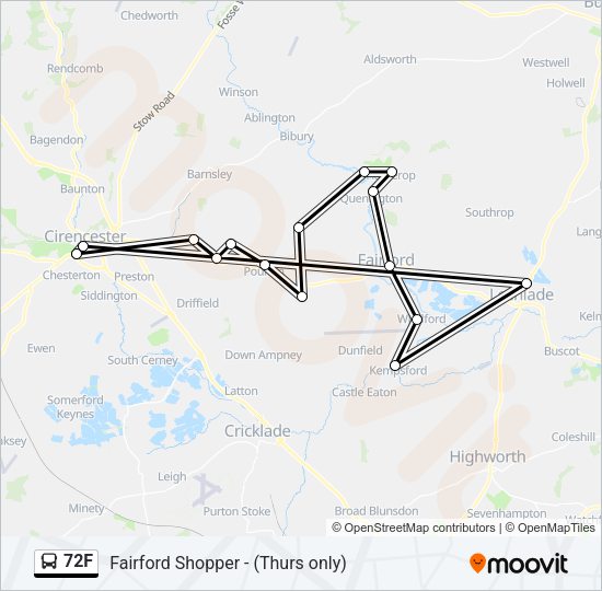 72F Route: Schedules, Stops & Maps - Cirencester (Updated)